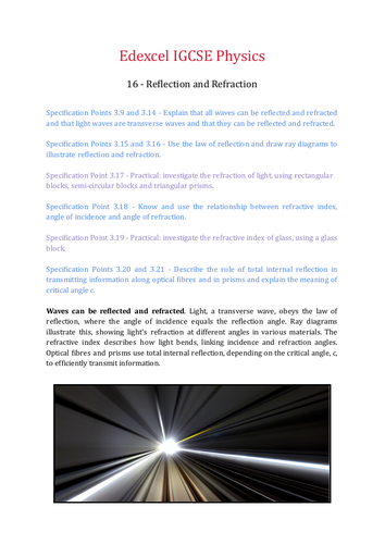 Edexcel IGCSE Physics Worksheets Chapter 3 - Waves | Teaching Resources Edexcel IGCSE Physics Worksheets Chapter 3 - Waves | Teaching Resources