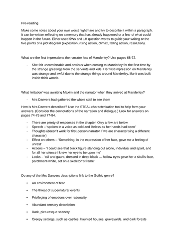 Rebecca by Daphne du Maurier Chapters 1-10 | Teaching Resources