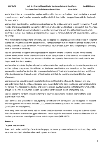 LIBF CeFS U1 Exam JAN 2024: CS1 - Prep FREEBIES | Teaching Resources