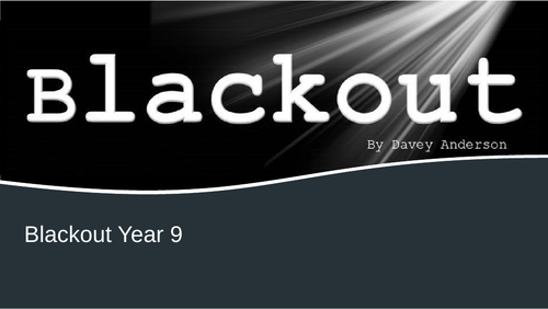 Blackout by Davey Anderson | Teaching Resources