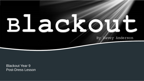 Blackout by Davey Anderson | Teaching Resources