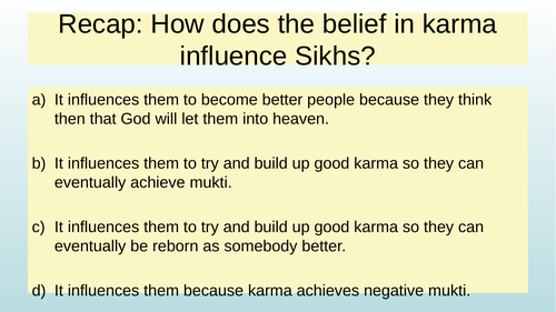 AQA Sikhism: stages of liberation | Teaching Resources