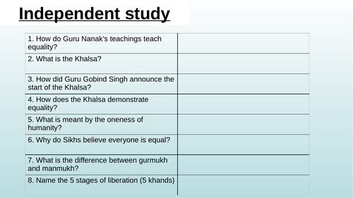 AQA Sikhism: Guru Granth Sahib and equality | Teaching Resources