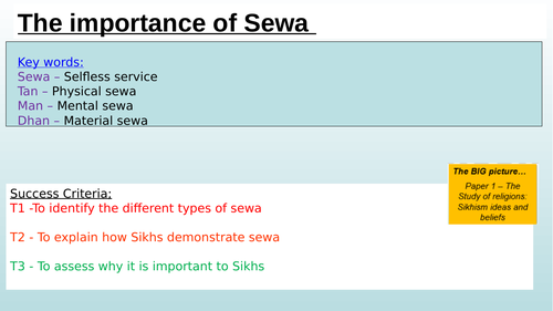 GCSE Sikhism: the importance of Sewa | Teaching Resources