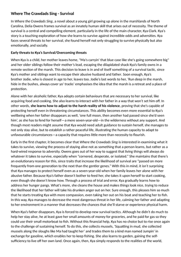 Where the Crawdads Sing - Survival Theme | Teaching Resources