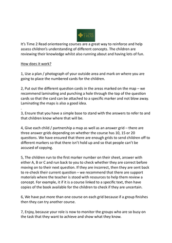 Time2Read Reading orienteering Red 3 - course | Teaching Resources