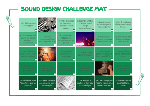 Sound Design Challenge Mat | Teaching Resources