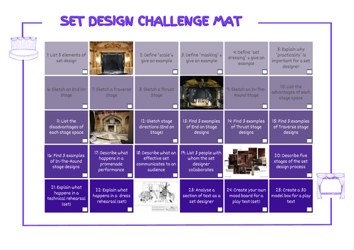 Set Design Challenge Mat | Teaching Resources