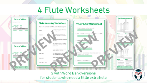 Music - The Flute - Handouts and Worksheets | Teaching Resources