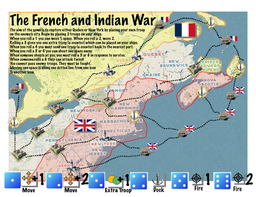 American Revolution Board Games #3 French and Indian War | Teaching ...