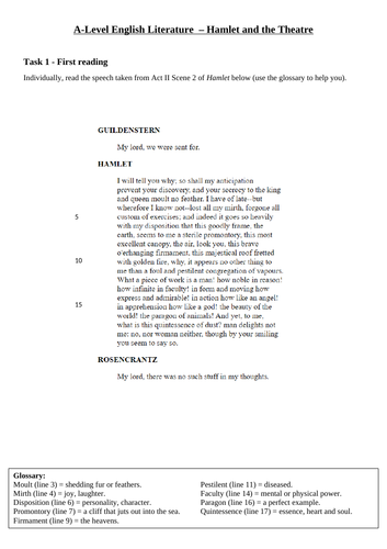 Hamlet Introduction to Context | Teaching Resources