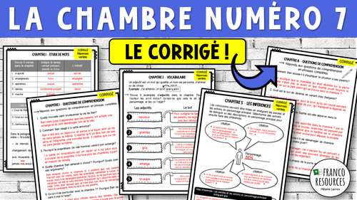 Complete French novel study | La chambre numéro 7 | étude de roman ...