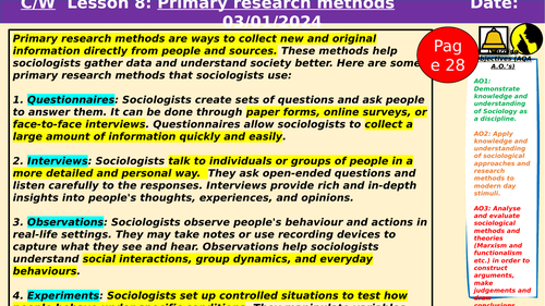 AQA GCSE Sociology Lessons - Introduction Unit | Teaching Resources