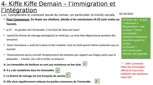 Kiffe Kiffe Demain - Full set of theme-based lessons to prepare ...