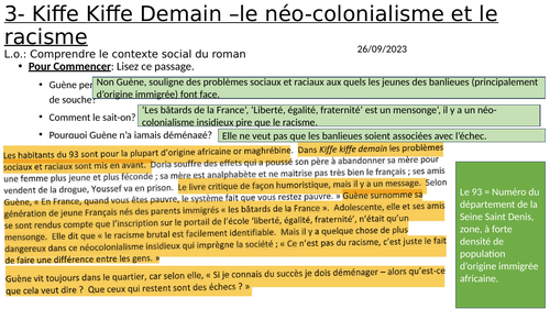 Kiffe Kiffe Demain - Full set of theme-based lessons to prepare ...