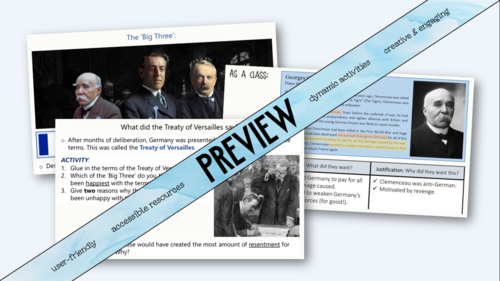 Causes of WWII - The Treaty of Versailles | Teaching Resources