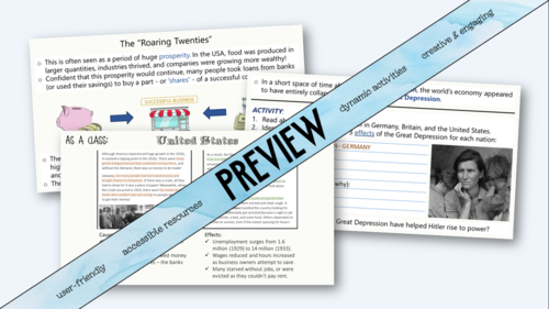 Causes of WWII - The Great Depression | Teaching Resources