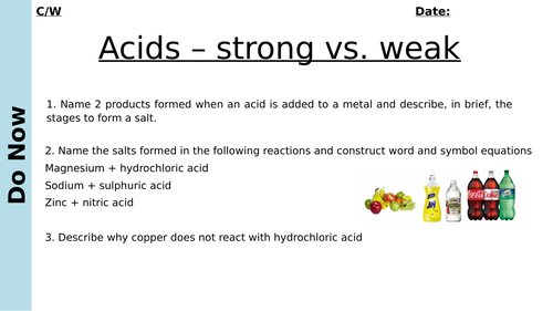 Strong and weak acids | Teaching Resources