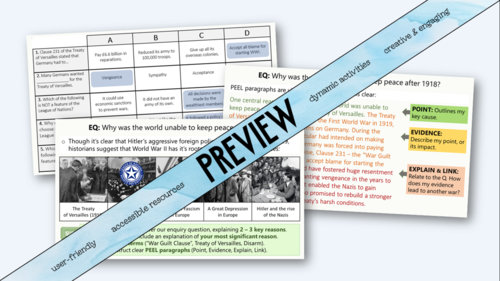 Causes of WWII - Extended Writing | Teaching Resources