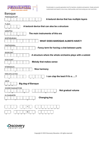 AQA MUSIC - Western Classical Since 1910 starters | Teaching Resources