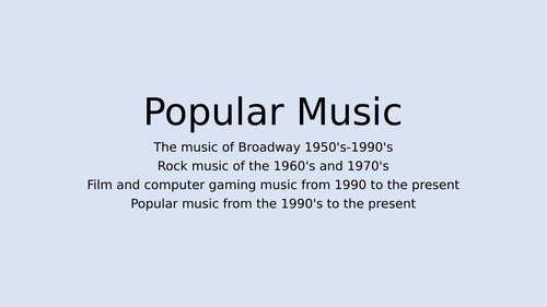 AQA MUSIC - Popular Music | Teaching Resources