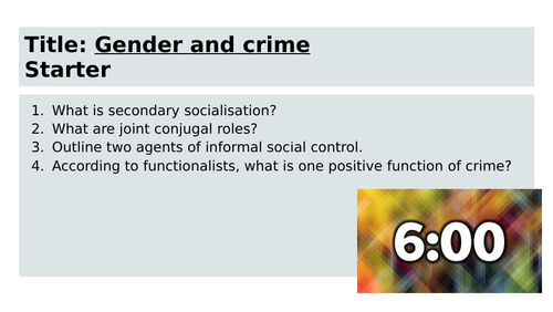 AQA GCSE Sociology-Identity Axes and Crime | Teaching Resources