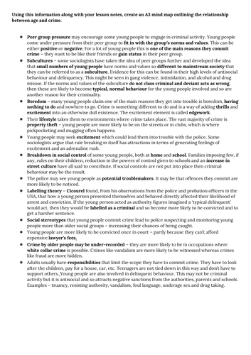 AQA GCSE Sociology-Identity Axes and Crime | Teaching Resources