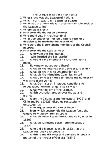League of Nations GCSE / IGCSE Revision materials | Teaching Resources