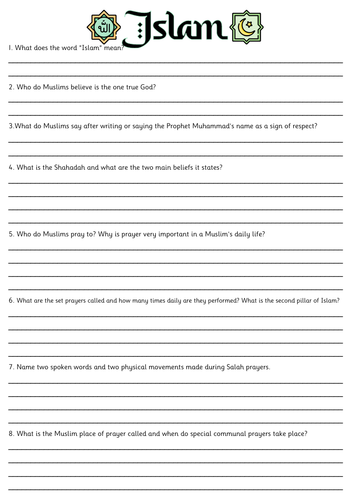 Islam Reading Comprehension | Teaching Resources