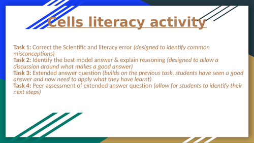 Cells literacy activity | Teaching Resources
