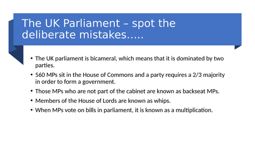 UK Parliament lessons | Teaching Resources