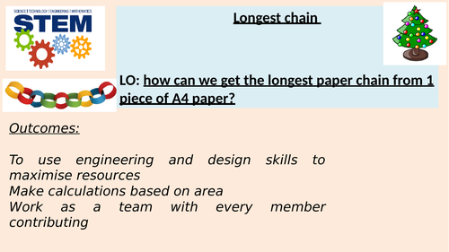 STEM Club Project Longest Chain | Teaching Resources