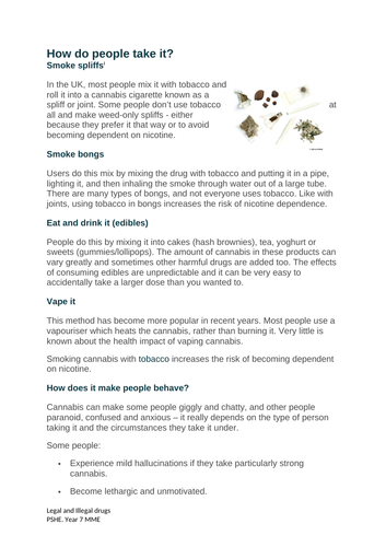 PSHE drugs -legal and illegal substances | Teaching Resources