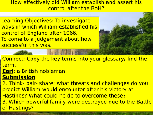 William cotrols the Marcher Earldoms | Teaching Resources