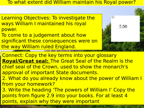 How did William maintain his royal power | Teaching Resources