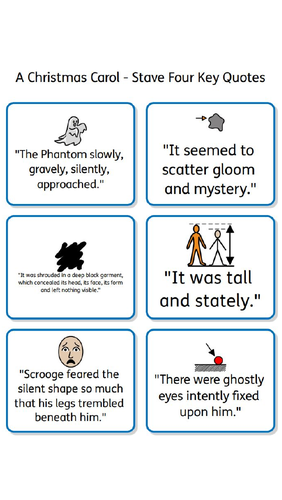 A Christmas Carol - Stave Four Key Quotes Flashcards | Teaching Resources
