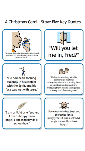 A Christmas Carol - Stave Five Key Quotes Flashcards | Teaching Resources