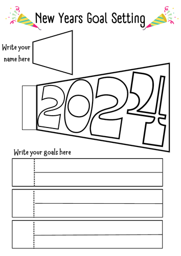 New Years Goal Setting Craft | Teaching Resources