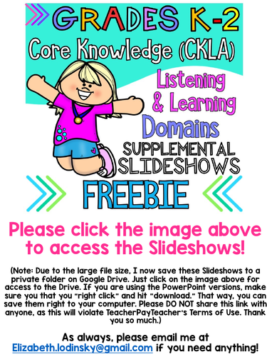 Grades K-2 Listening & Learning Knowledge CKLA Aligned Supplemental ...