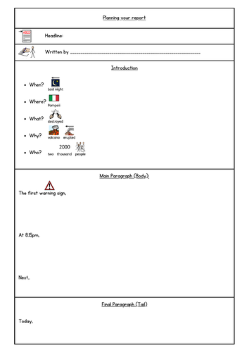 Y4 talk4writing unit - Volcano newspaper | Teaching Resources
