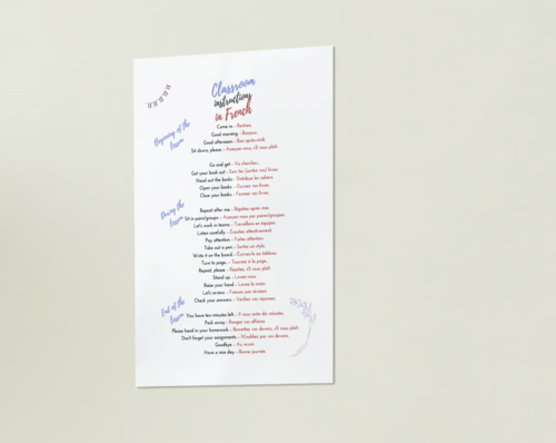 Classroom Instructions in French | Teaching Resources