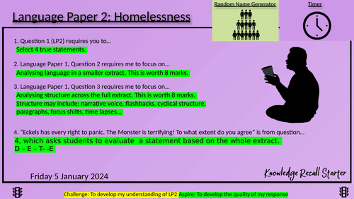 Language Paper 2: Homelessness | Teaching Resources