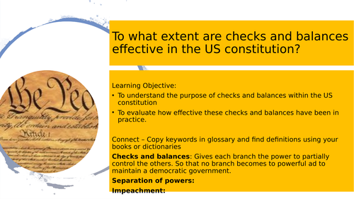 US checks and balances | Teaching Resources