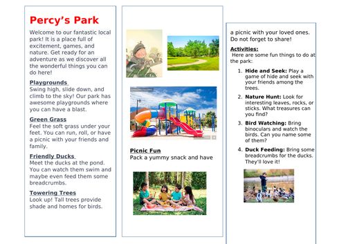 Percy the Park Keeper Brochure / Leaflet | Teaching Resources