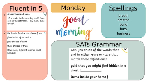 Year 4 Spr 2 Morning Starters (5 weeks) | Teaching Resources