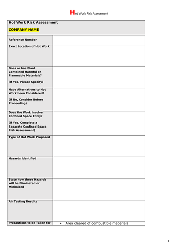 Fire Risk Assessment | Fire Safety Guide | Teaching Resources