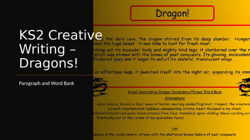 KS2 Descriptive Writing Powerpoint - Dragons! | Teaching Resources