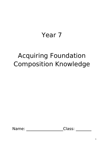 Year 7 - Unit 2 - Composition Skills - Full Unit Resources | Teaching ...