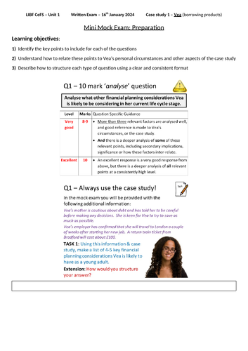 LIBF CeFS U1 Exam JAN 2024: CS1 - PREMIUM Bundle | Teaching Resources