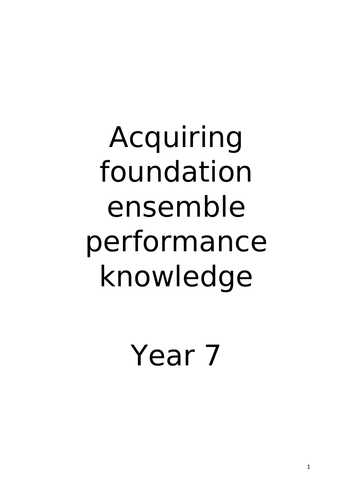 Year 7 - Unit 3 - Ensemble Skills - Full Unit Resources | Teaching ...